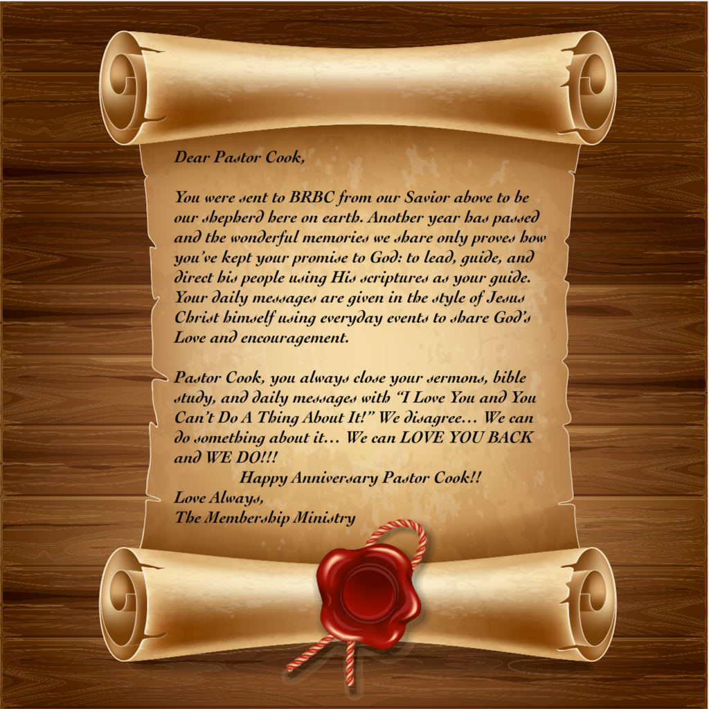 A Love Letter To Our Pastor Broad Rock Baptist Church